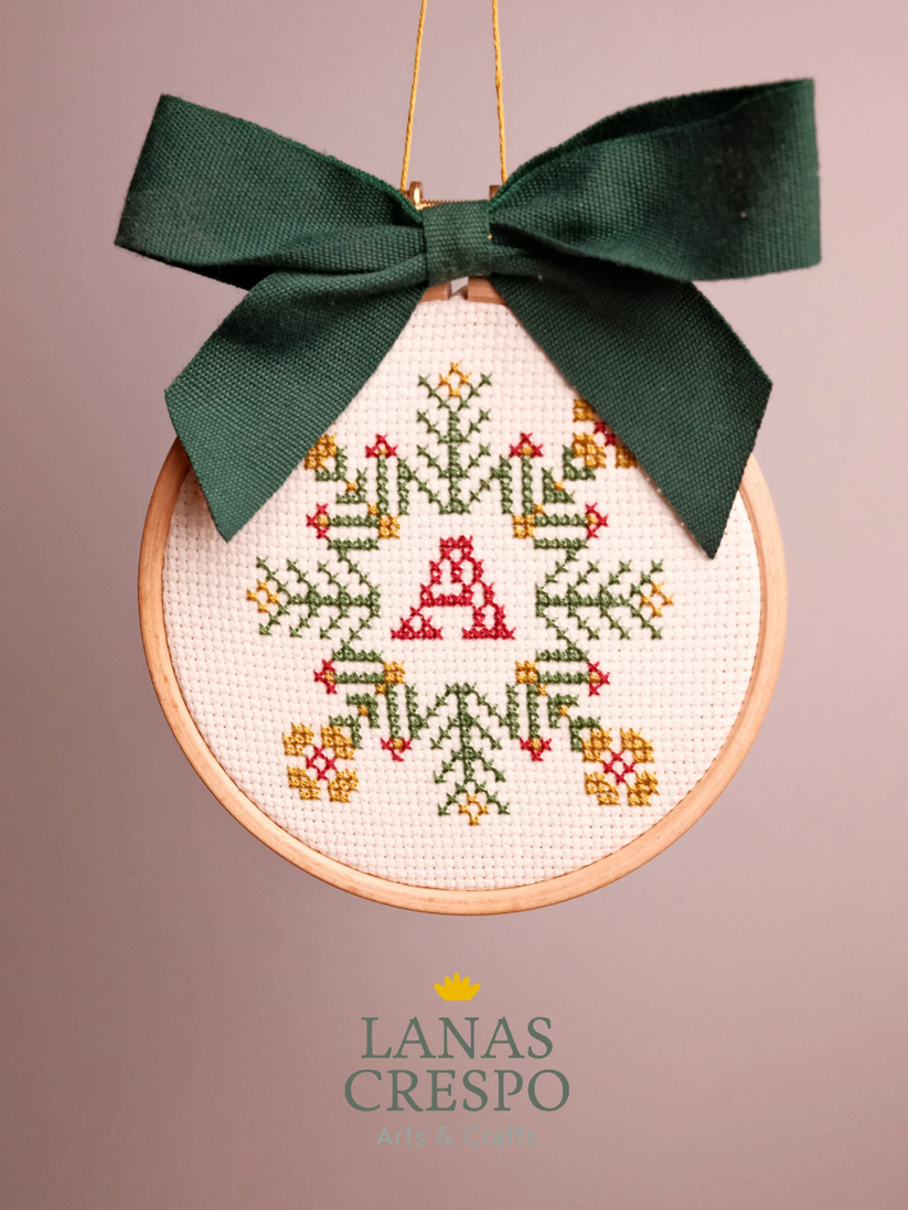 ABC Monogram Ornament Cross Stitch Pattern – Lanas Crespo